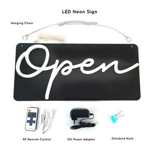 Yellow Neon OPEN Sign for Business LED Open Light Sign on Black Backing ...
