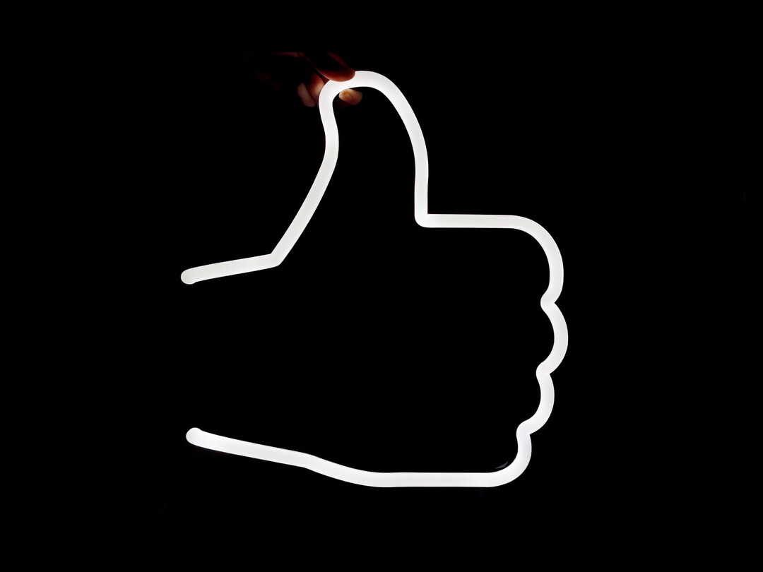 Thumbs up Neon Sign Facebook Like Symbol LED Neon Light Sign - Etsy Canada