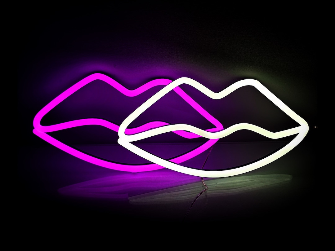 Pink Lips LED Neon Sign Red Lips Neon Light - Etsy