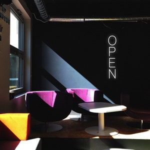 Vertical OPEN Neon Sign for Business W/ Remote and Hanging Chain - Etsy