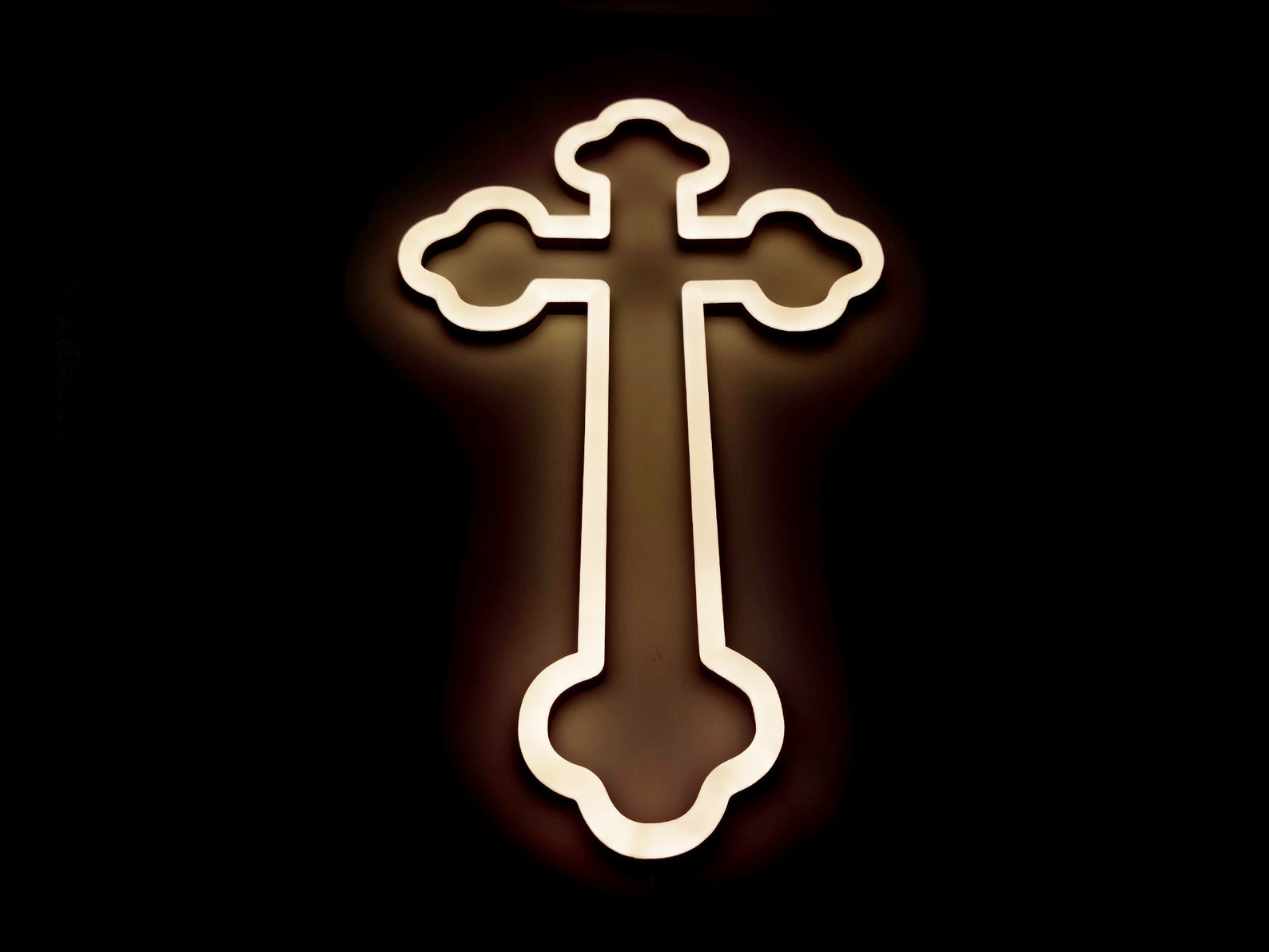Neon Cross Sign Light Red Cross White Cross Catholicism - Etsy Canada