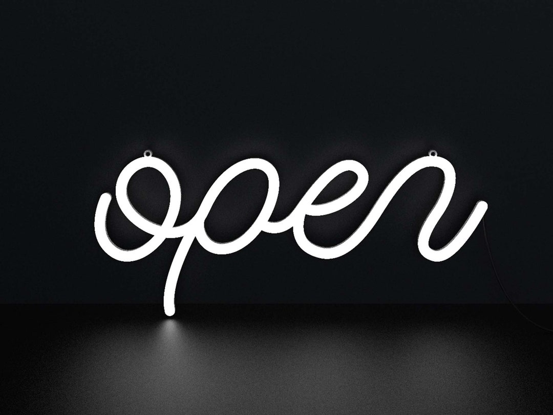 Open Sign 15x6 LED Neon W Remote Control Dimmable Business, Window ...