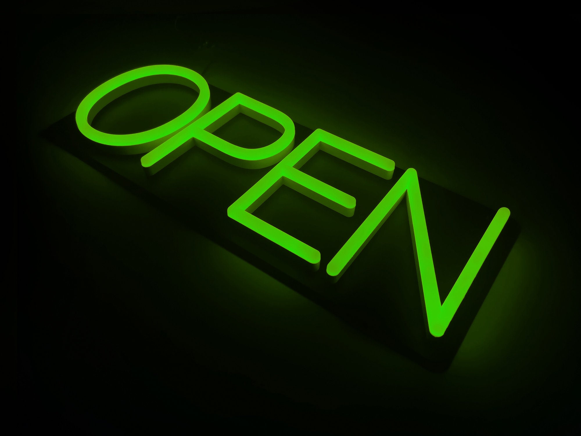 Green LED Neon Open Sign for Business Store 20inx6in Modern | Etsy