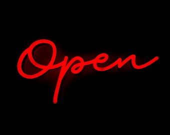 Red Neon Open Sign - Etsy