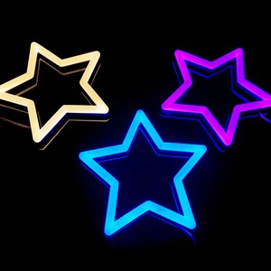 Small Star Neon Sign White Pink Blue Yellow Red Green Neon Light Stars ...