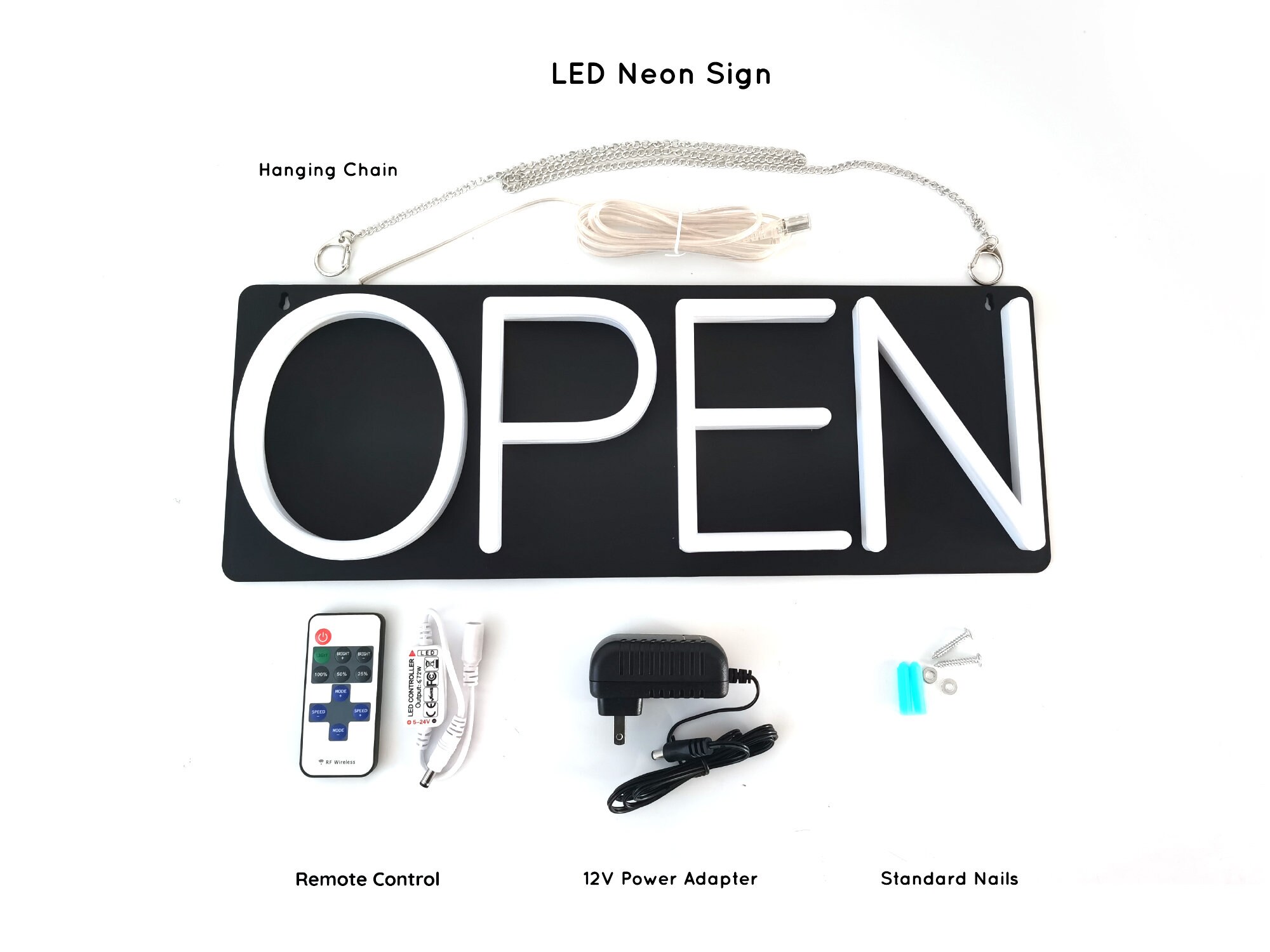 Green LED Neon Open Sign for Business Store 20inx6in Modern - Etsy