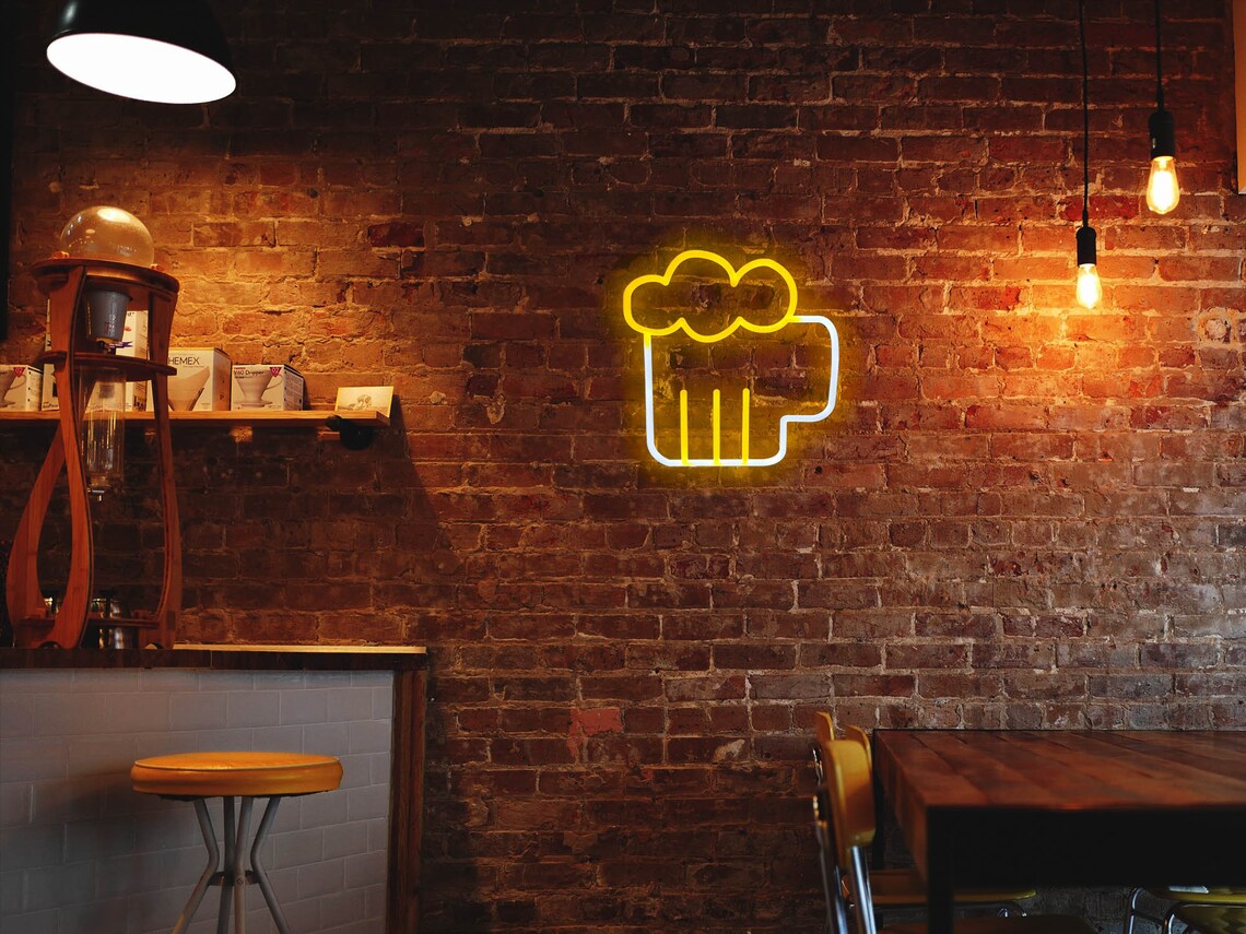 Neon Beer Sign Light up Craft Beer Neon Mug Bar Lights - Etsy