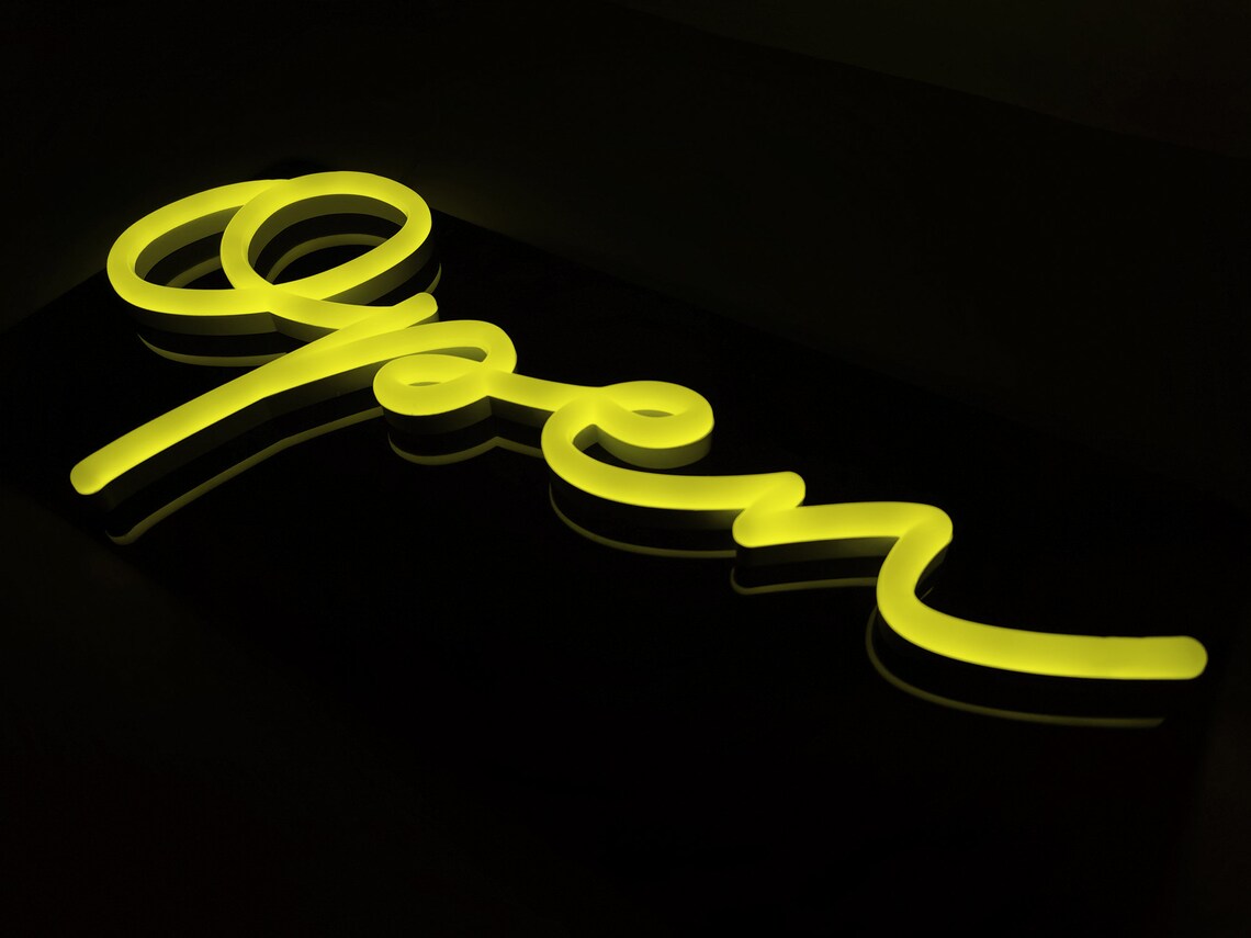 Yellow Neon OPEN Sign for Business LED Open Light Sign on - Etsy