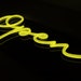 Yellow Neon OPEN Sign for Business LED Open Light Sign on Black Backing ...