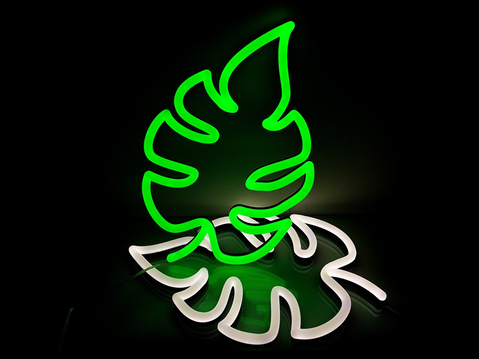 Tropical Leaf LED Neon Sign Cool White Leaf Neon Green Leaf | Etsy