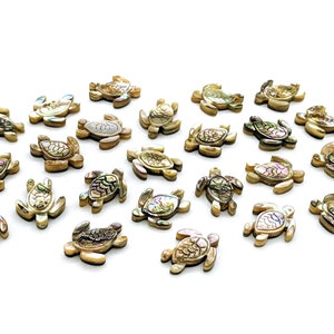 Abalone Carved Sea Turtle Shell Single Bead - 20mm - Itty Bitty Bead ...