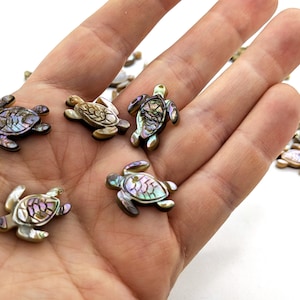 Abalone Carved Sea Turtle Shell Single Bead - 20mm - Itty Bitty Bead ...