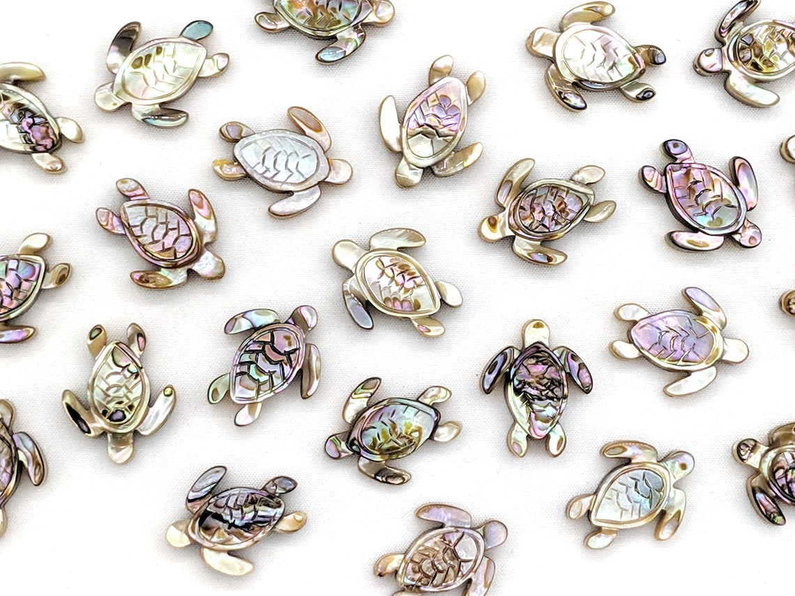 Abalone Carved Sea Turtle Shell Single Bead 20mm Itty - Etsy