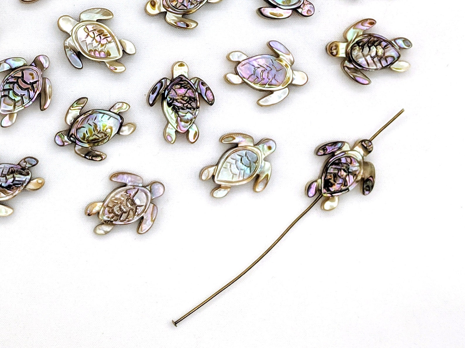 Abalone Carved Sea Turtle Shell Single Bead 20mm Itty - Etsy