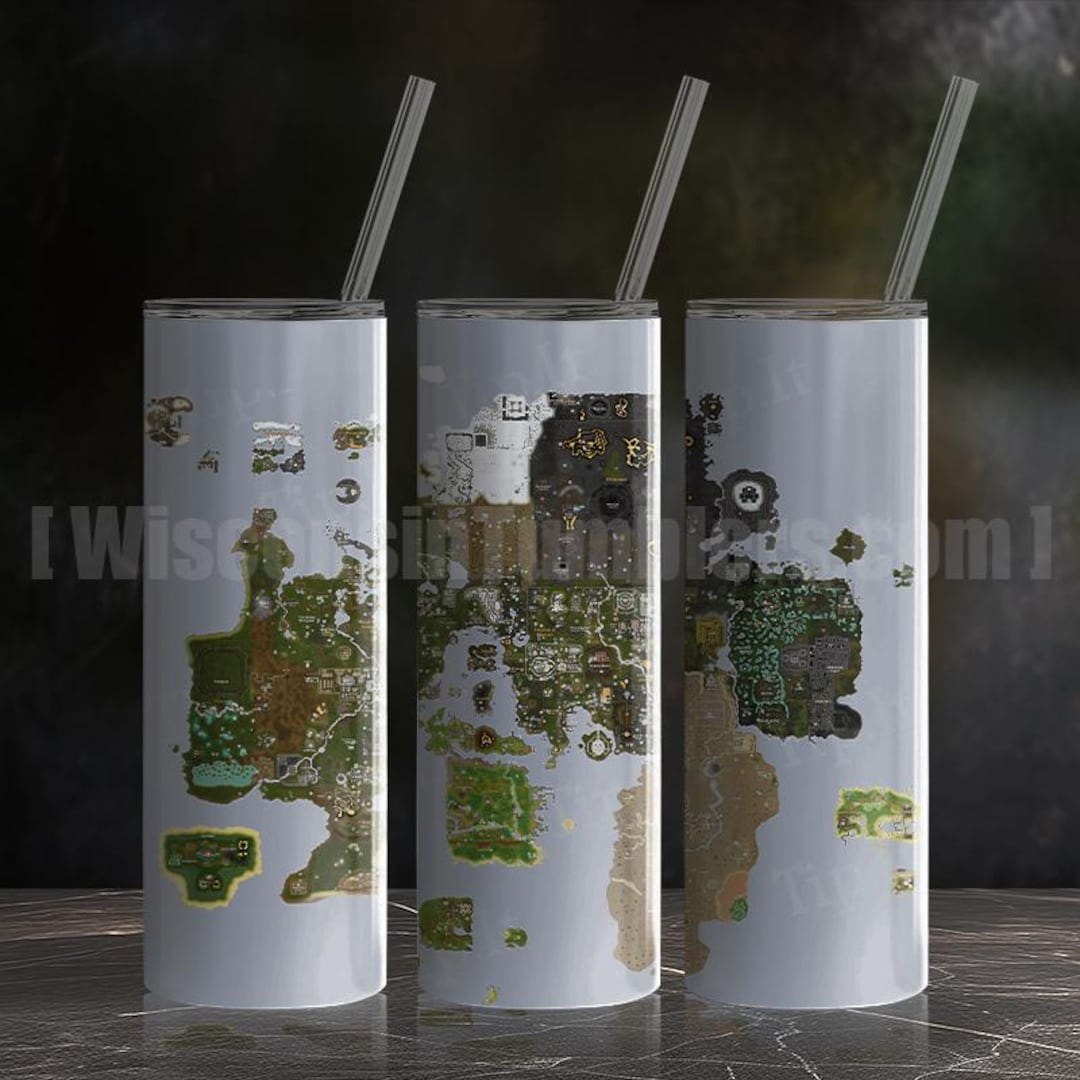 OSRS Runescape Map 20oz Tumbler - Hot and Color 8+ Hours - FAST ...