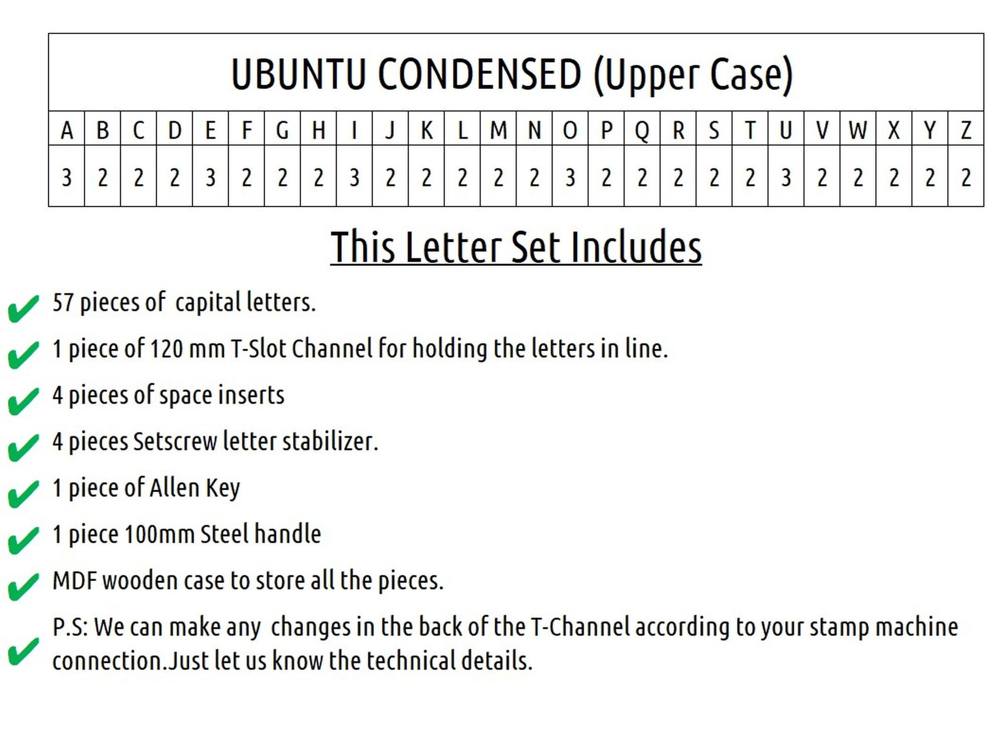 57 Pieces | Ubuntu Condensed Font | High Quality Brass Letter Stamping ...