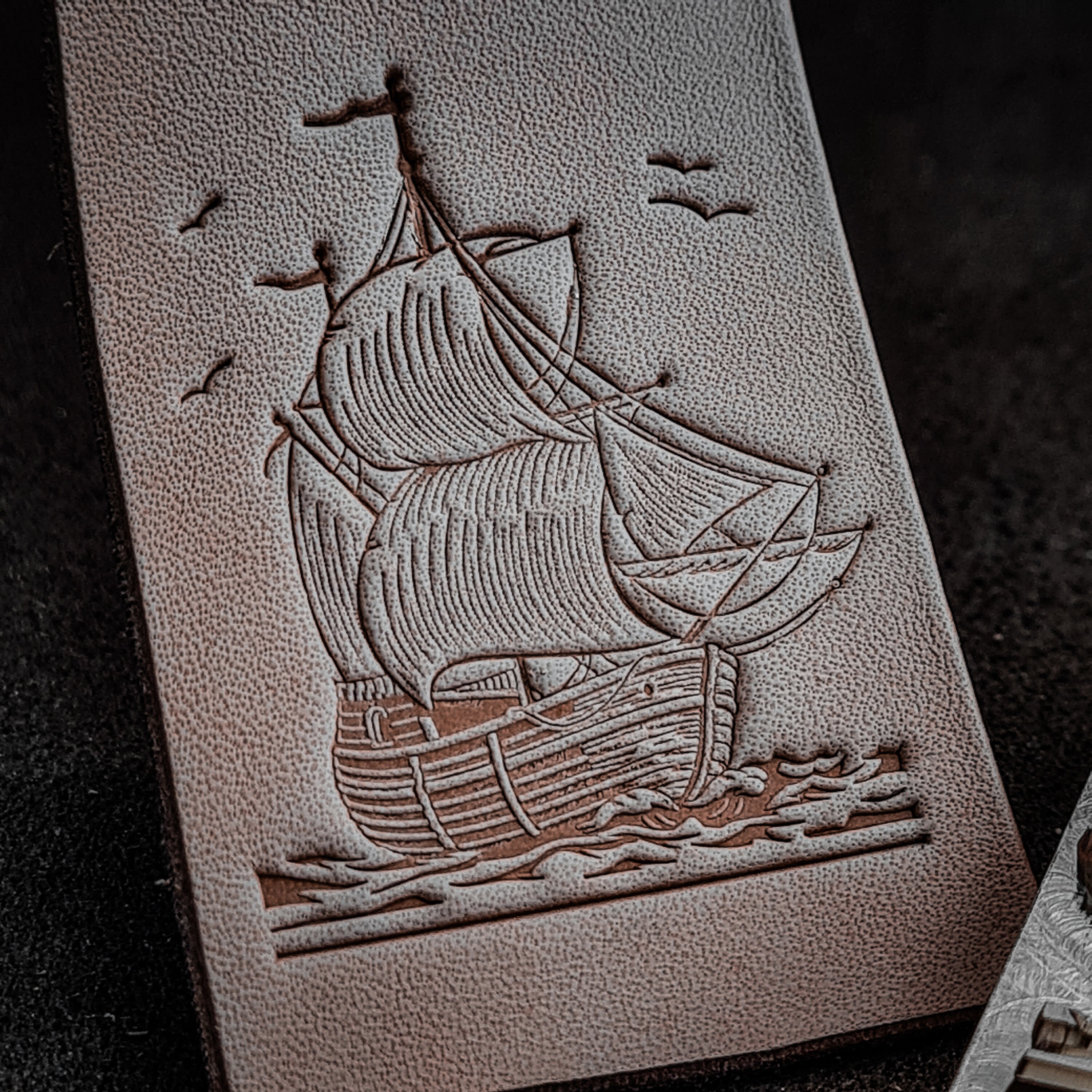 Galleon Ship | Ready Stamp | Brass Leather Stamp - Etsy