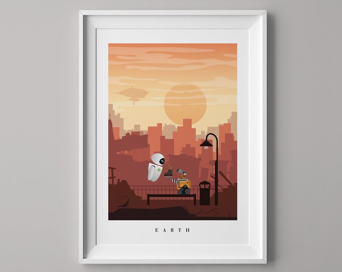 Wall-e Inspired Print Earth Skyline Disney Landscape Disney Character ...