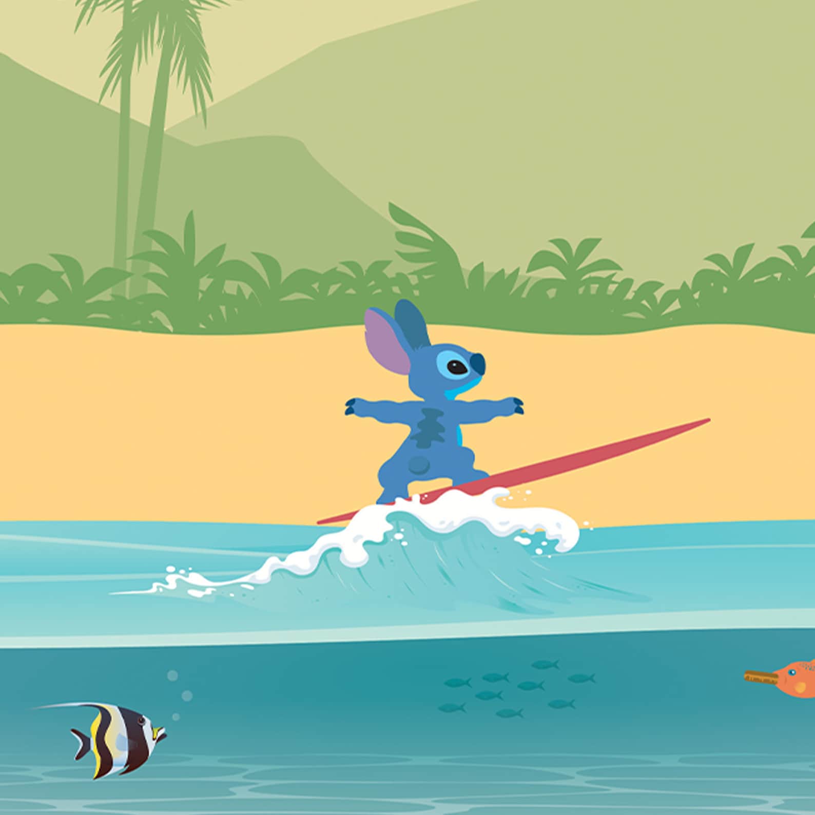 Lilo and Stitch Inspired Print Hawaii Skyline Disney | Etsy