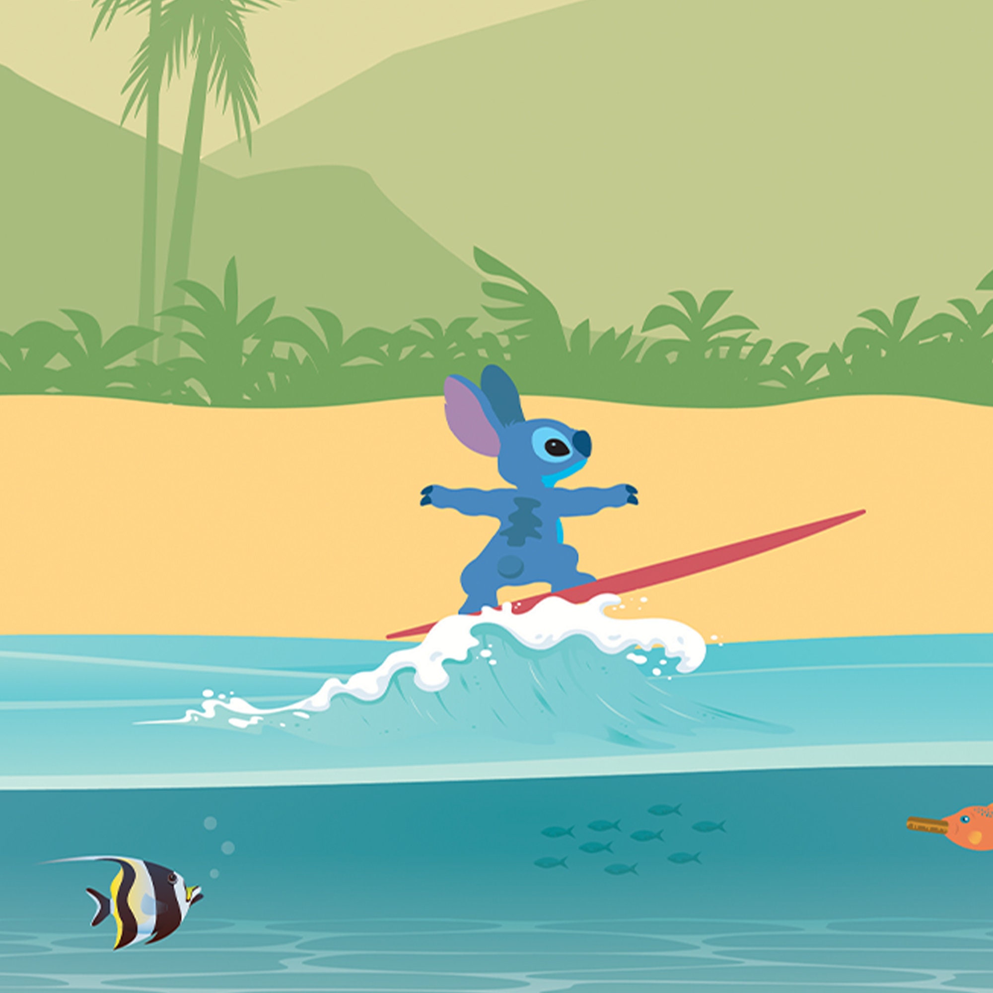 Lilo and Stitch Inspired Print Hawaii Skyline Disney | Etsy