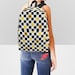 Checkered Sunflower Backpack, Black and Yellow Checkers, Cool Backpack ...