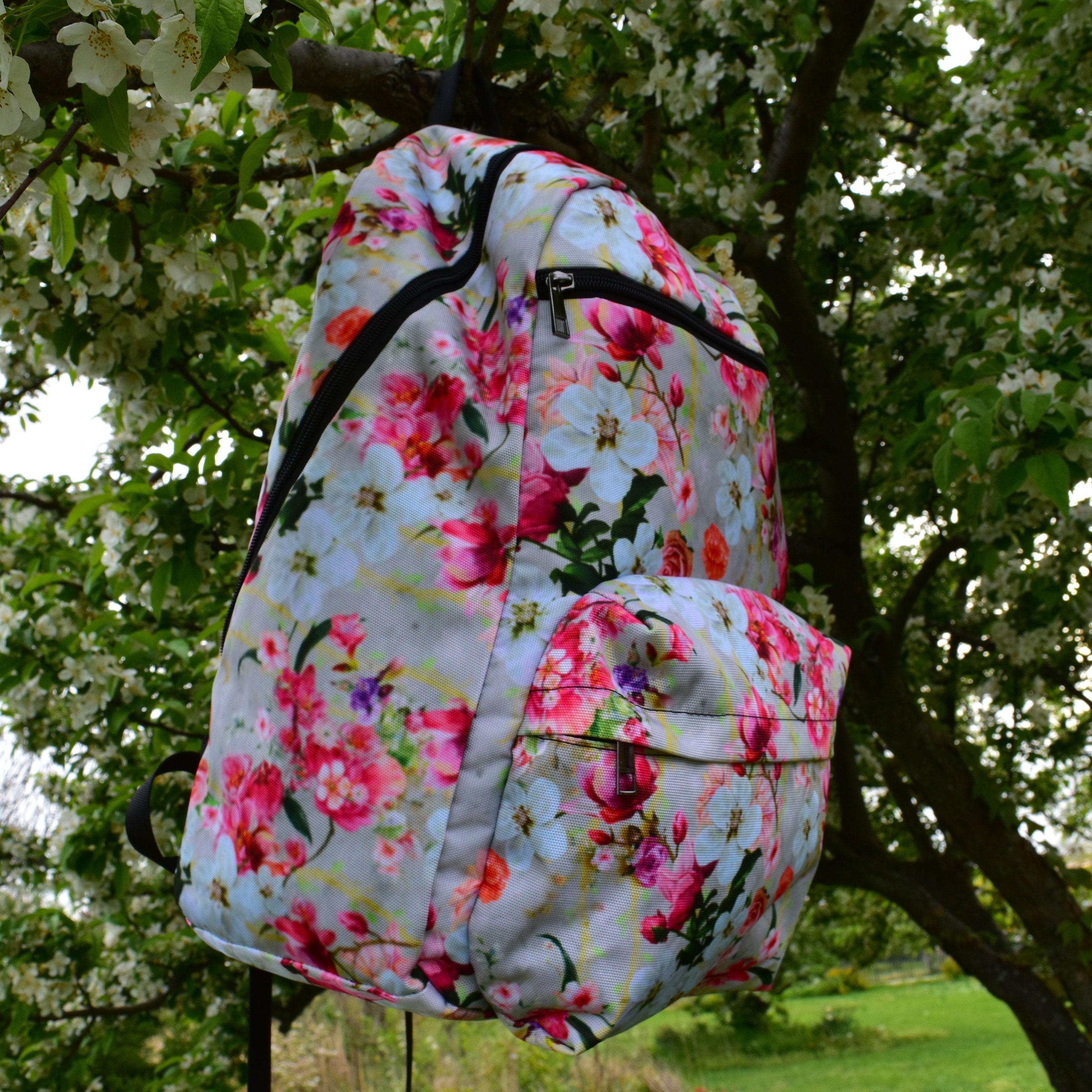 Pink Cherry Blossom Backpack Beautiful Floral Print Rucksack - Etsy UK