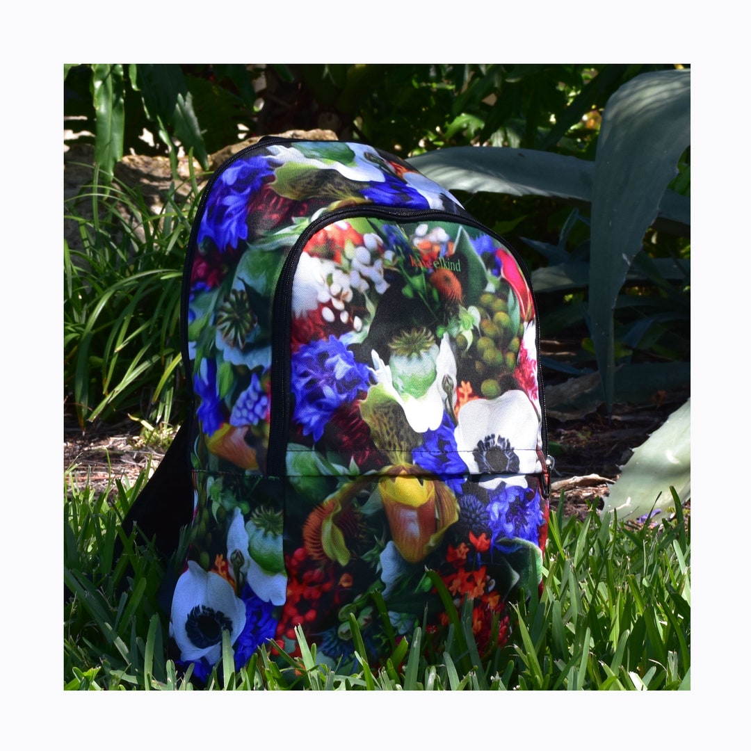 Dreaming Blue Floral Backpack for Romantic Soul and Flowers Lover, Boho ...