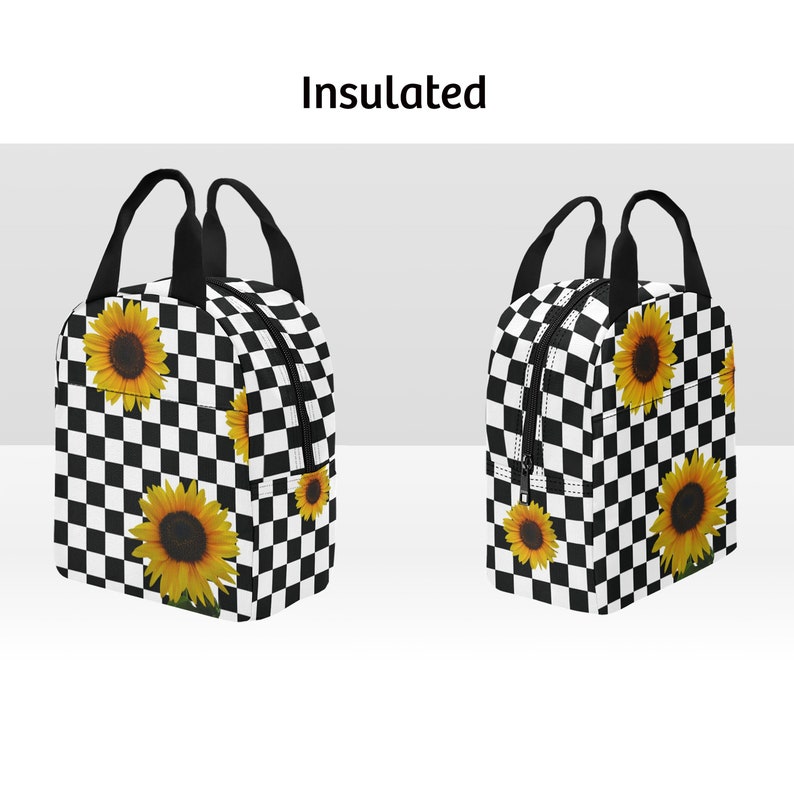 Sunflowers Checkered Backpack Lunch Bag Pencil Case Back to - Etsy