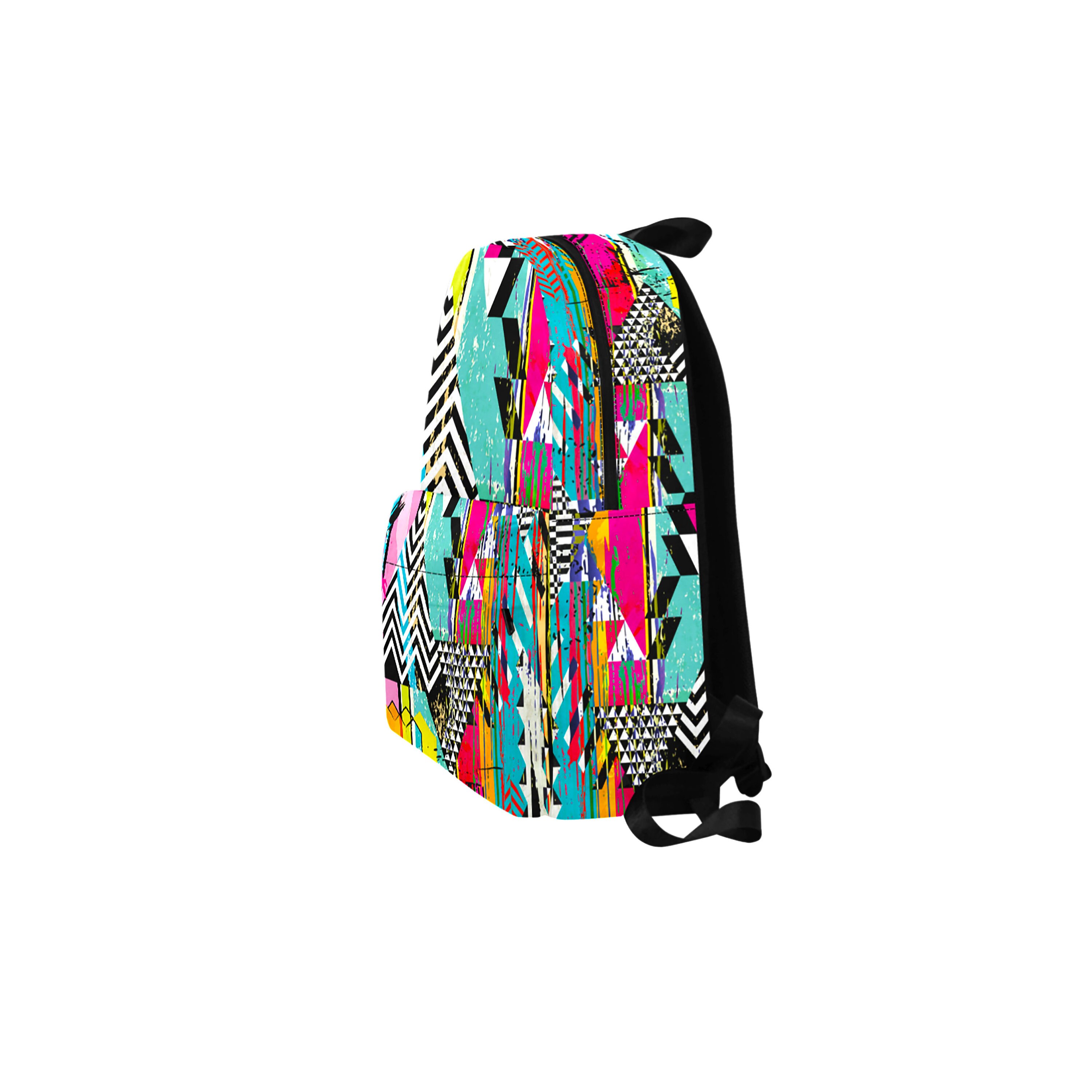 Abstract Design Backpack, Back to School Colorful Design Bookbag, Cool ...
