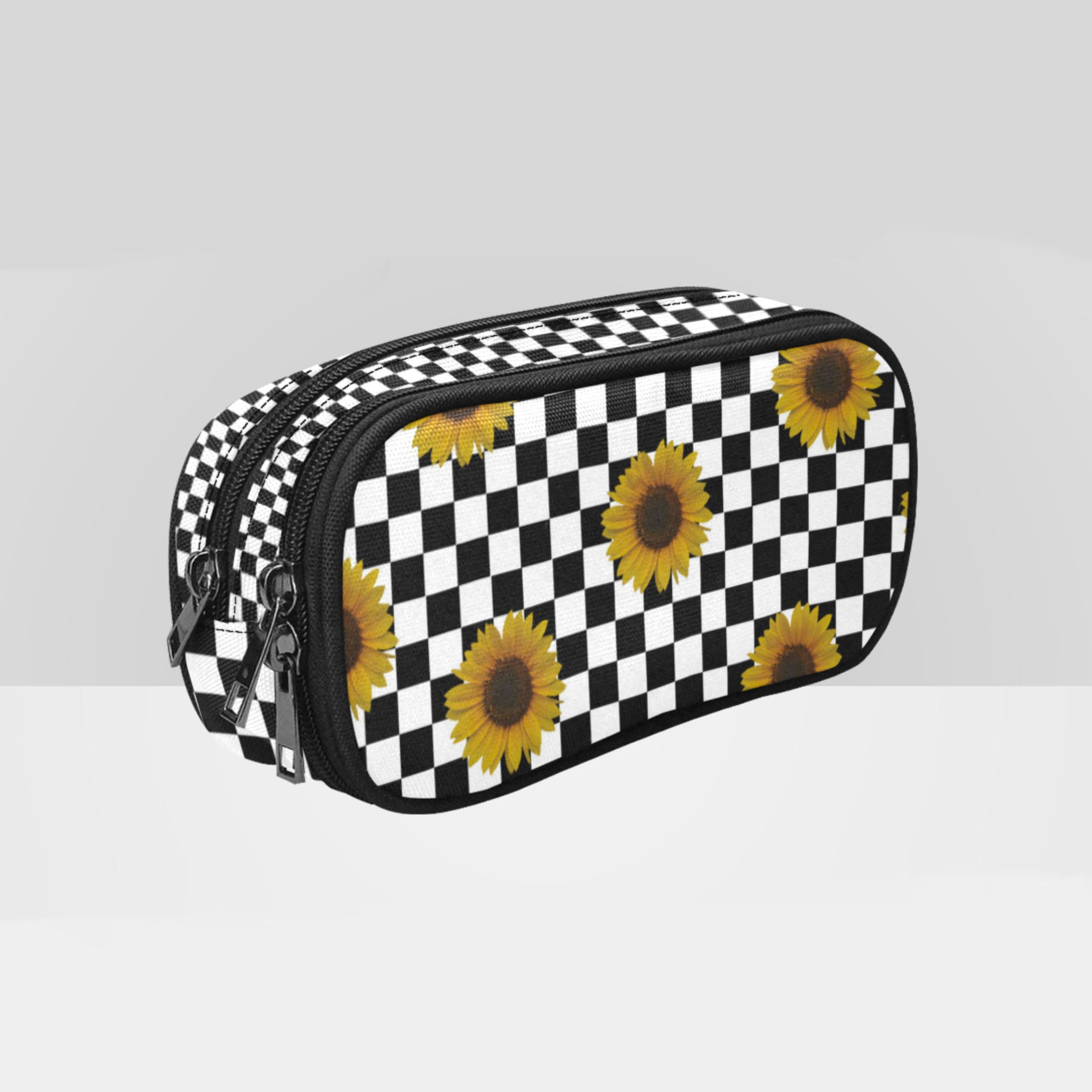 Sunflowers Checkered Pencil Case for Girls Back to School - Etsy