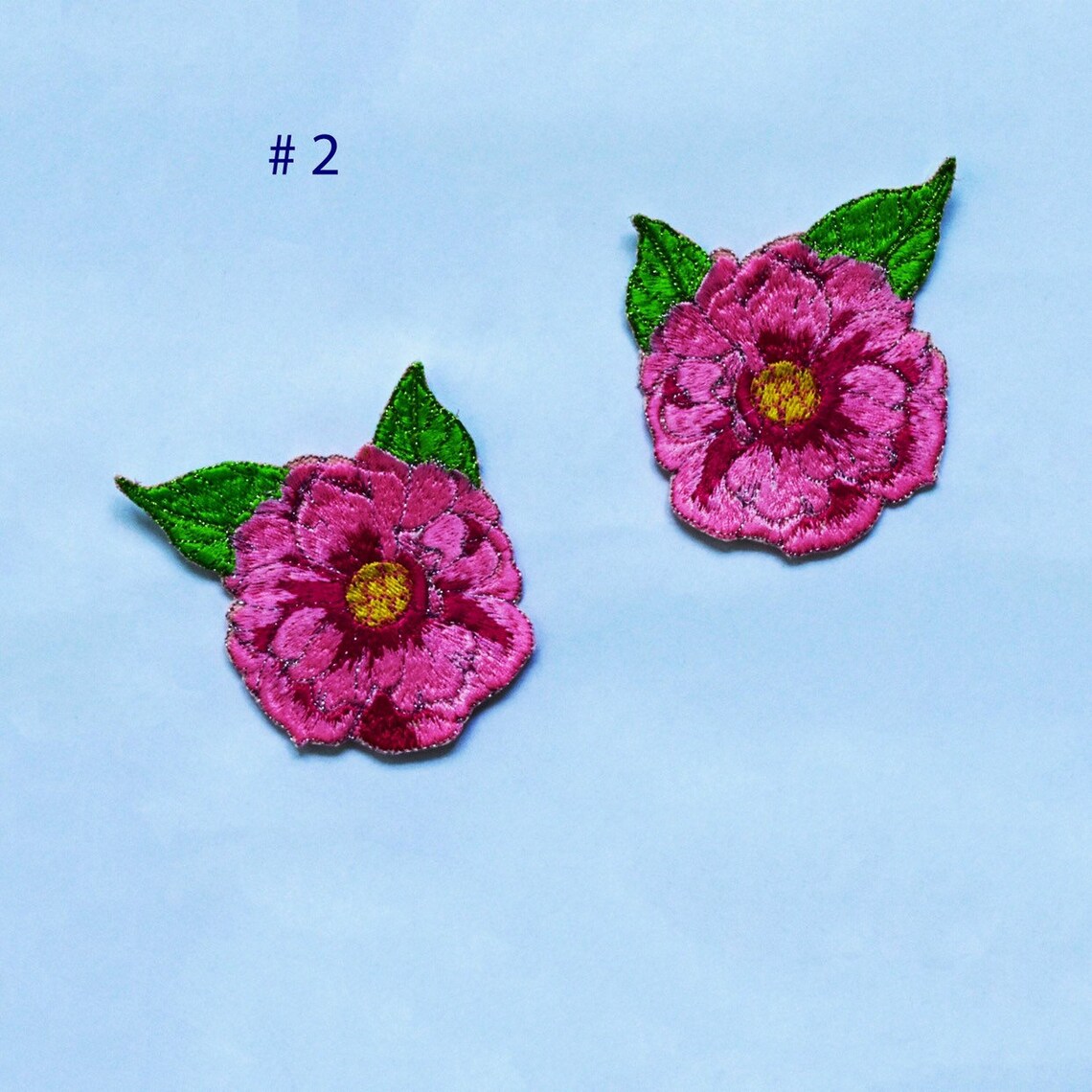 Roses With Metallic Thread Accent Pair of Two Custom Color - Etsy