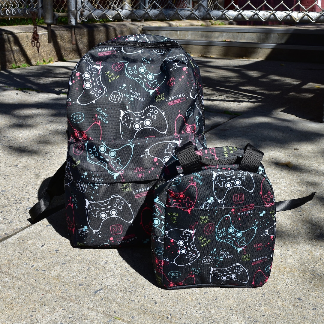 Gaming Design Back to School Set for Boys, Backpack, Lunch Bag & Pencil ...