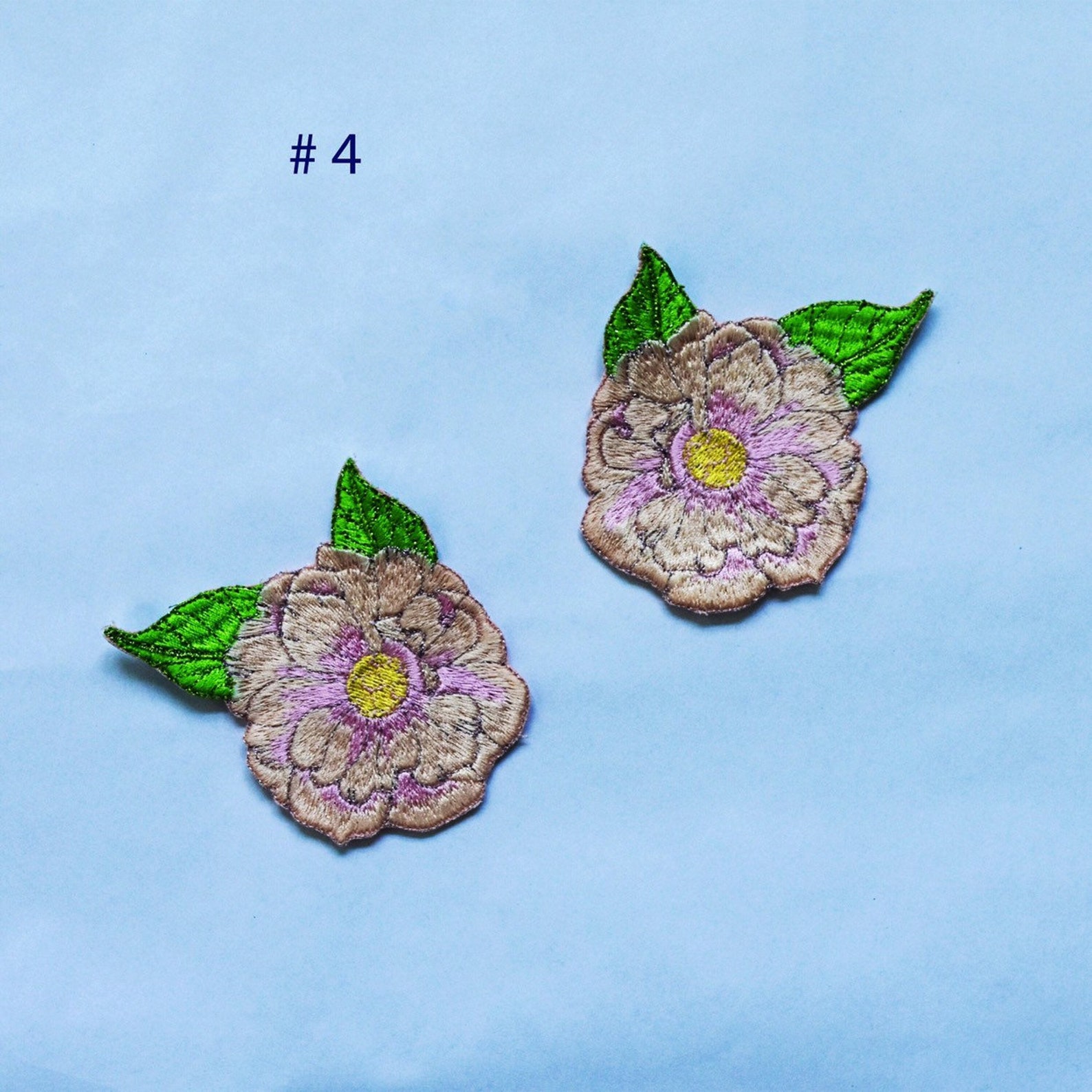 Roses With Metallic Thread Accent Pair of Two Custom Color - Etsy