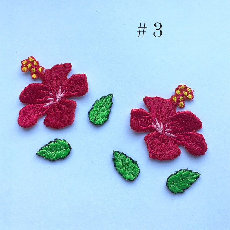 Hibiscus Flowers Patches, Tropical Vibe Patches - Etsy