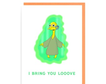 Mr Burns Alien Card - Etsy UK