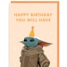 Grogu Birthday Card | the Mandalorian, Baby Yoda, Star Wars - Etsy