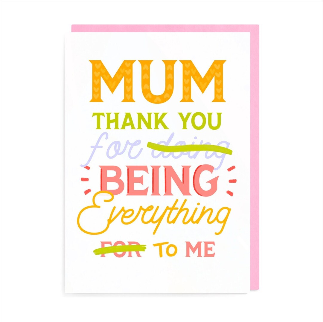 Mother’s Day 'everything' Card, Mummy's Day, Thank You Mom, Thank You ...