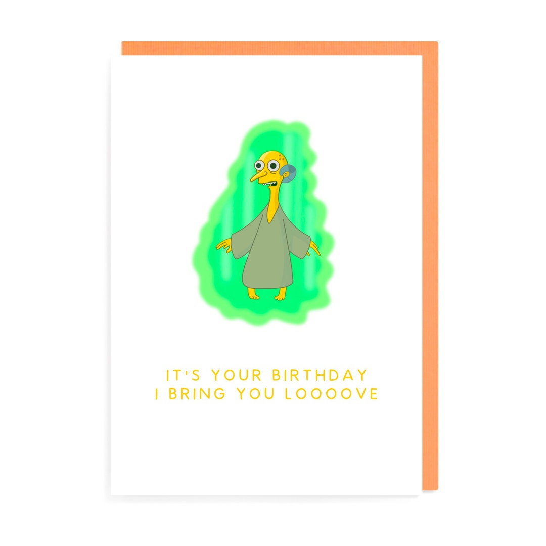 Mr Burns Birthday Card | the Simpsons Alien Monty Charles Montgomery I ...