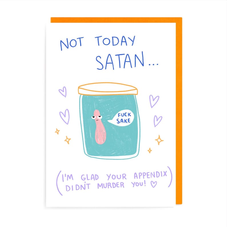 Appendix Get Well Soon Card Speedy Recovery Appendicitis - Etsy