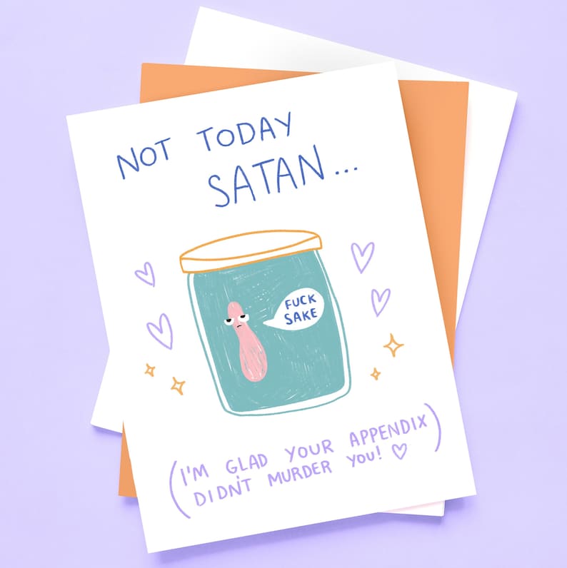 Appendix Get Well Soon Card Speedy Recovery Appendicitis | Etsy UK