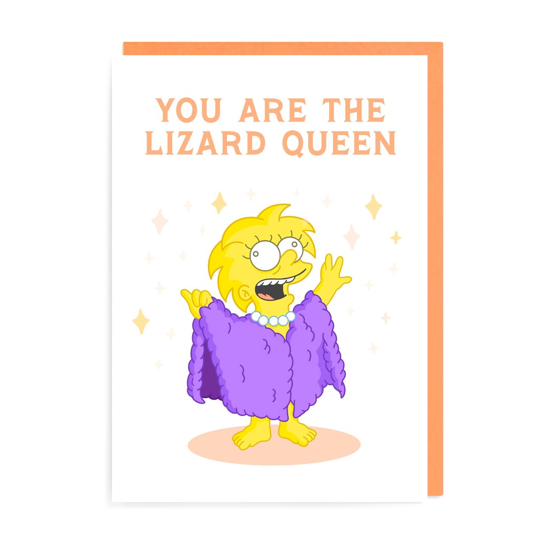 Lisa Lizard Queen Card the Simpsons, Birthday, Funny Episode, Selmas ...