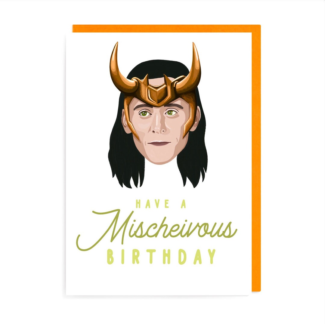 Loki Mischief Birthday Card, Lady Loki, God, Goddess, Asgard, Marvel ...