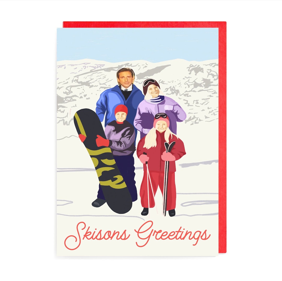 Skisons Greetings Michael Scott Christmas Card, the Office, Photo Card ...