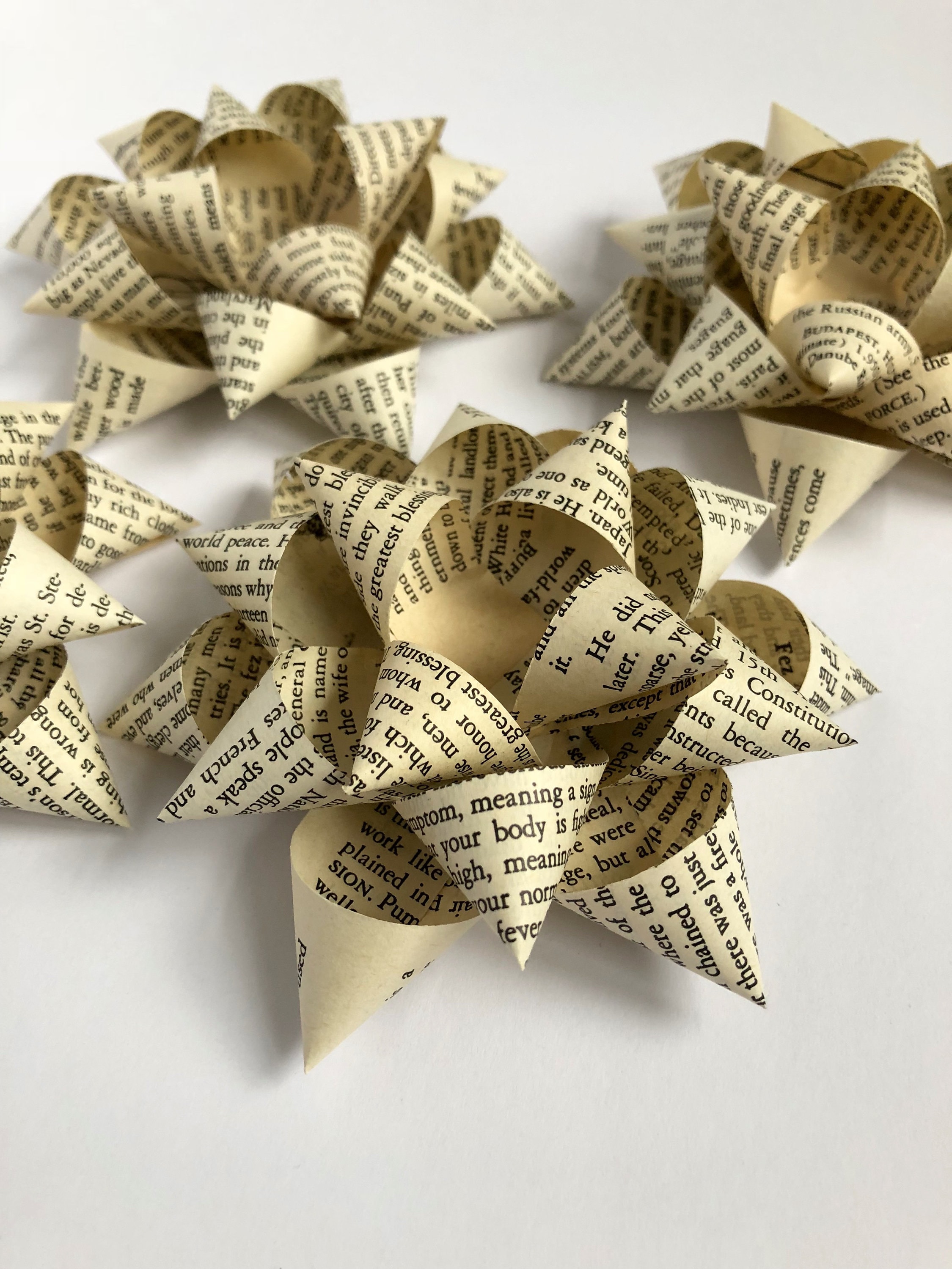 Package Bows Gift Bows Handmade Gift Bows Book Page Bows | Etsy