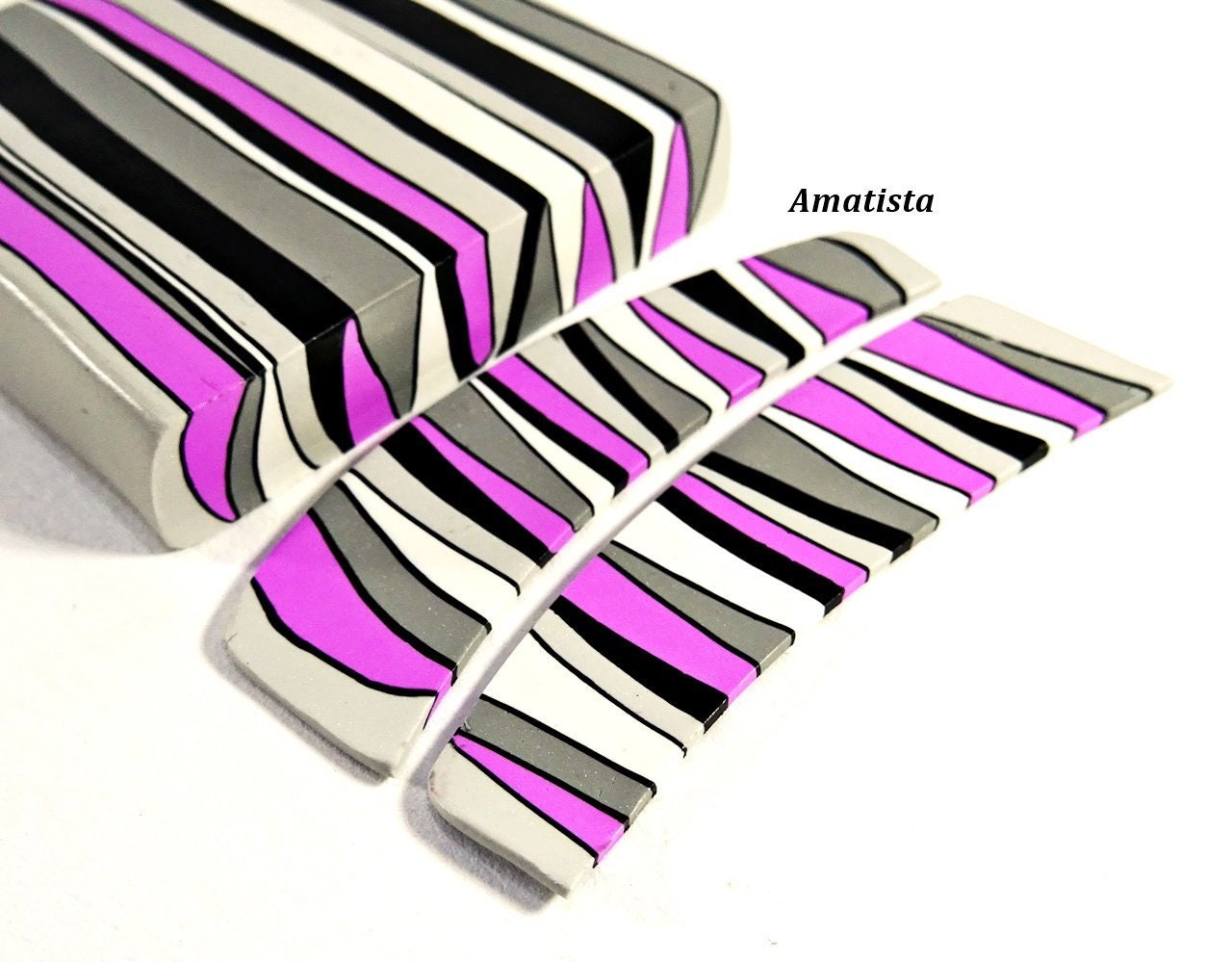 Polymer Clay Tutorial: Fimo Zig Zag Cane Zig Zag Cane | Etsy Canada