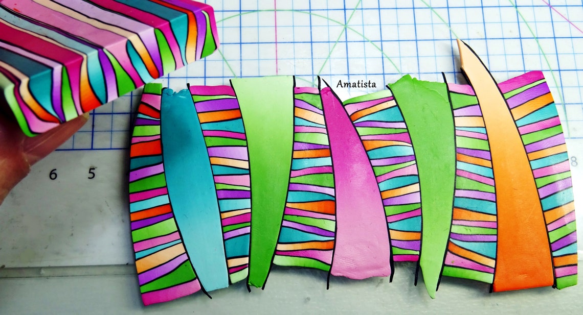 Polymer Clay Tutorial: Fimo Zig Zag Cane Zig Zag Cane - Etsy