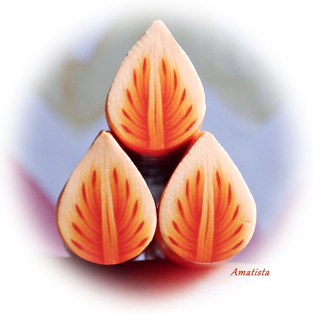 Polymer Clay Leaf Canes: Raw Polymer Clay Cane - Millefiori Cane ...