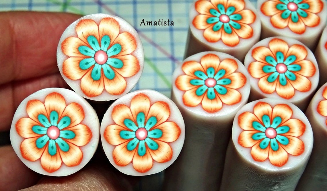 Polymer clay tutorial: Fimo flower cane Flower cane tutorial | Etsy