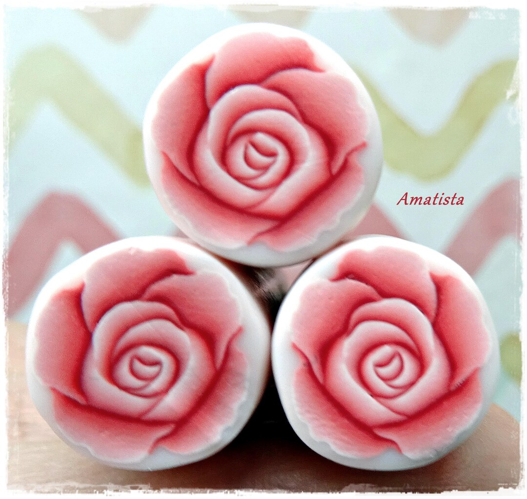 Polymer Clay ﬂower Cane: Raw Polymer Clay Cane - Milleﬁori Cane ...