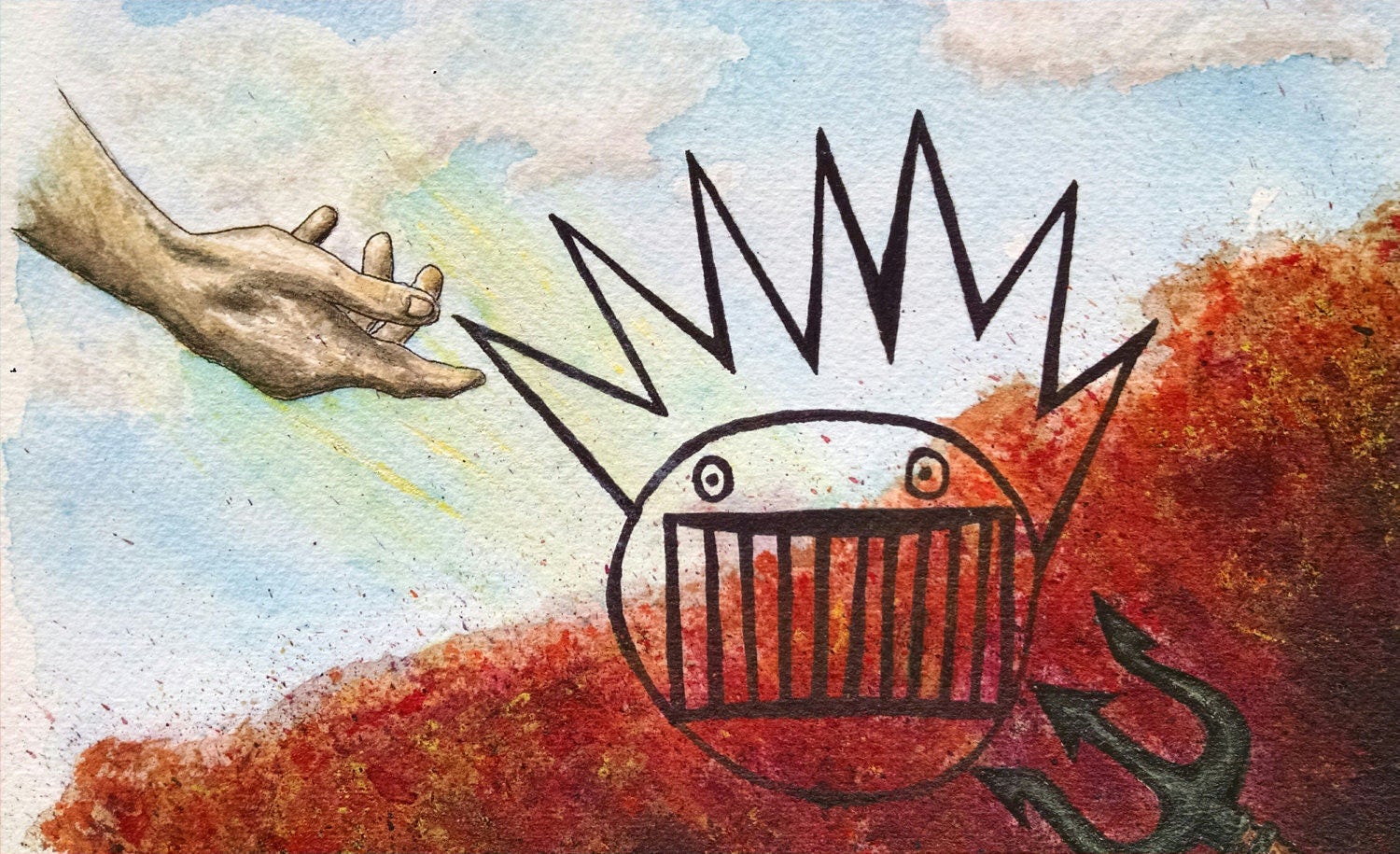 WEEN - God Ween Satan - Original Artwork - Watercolor and Ink - 9×12 ...